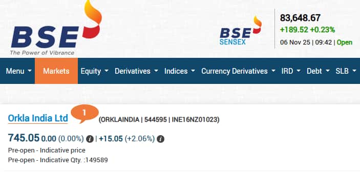 Orkla India Share Price Live: Orkla India debuts at Rs 751.50 on BSE ...