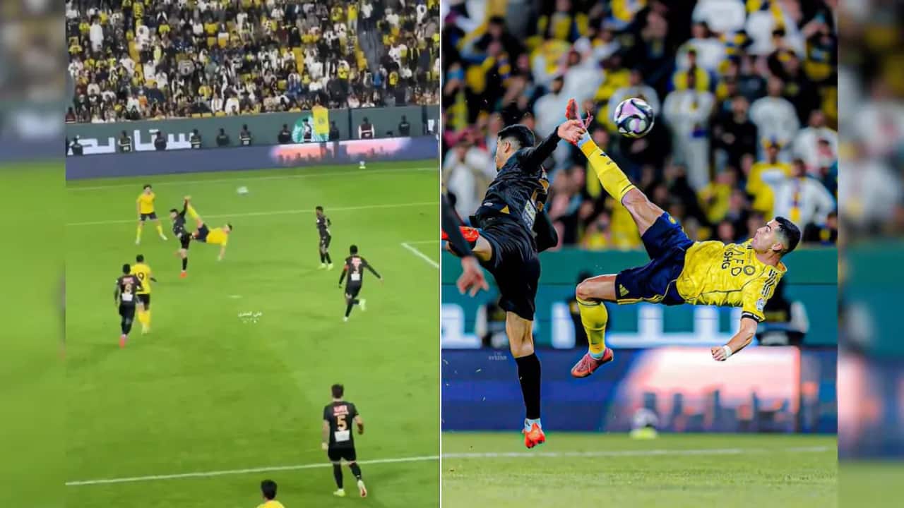 WATCH: Cristiano Ronaldo leaves fans stunned with jaw-dropping bicycle kick goal, rewinds ...