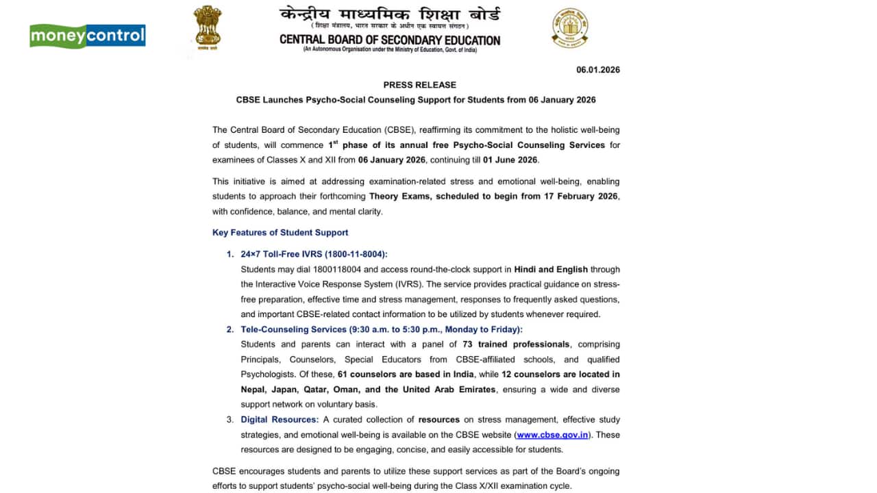 CBSE Launches Annual Psycho-Social Counselling Support for Class 10 ...