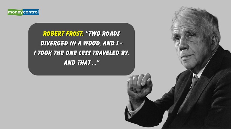 Quote of the Day of Robert Frost: "Two roads diverged in a wood, and I ...