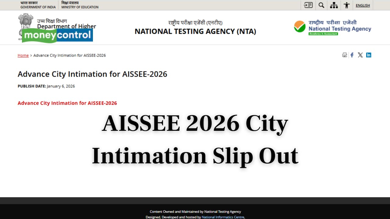 AISSEE 2026 City Intimation Slip Out at exams.nta.nic.in, Link to ...