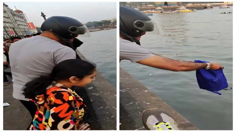 Mumbai man dumping garbage into sea sparks outrage after foreign ...