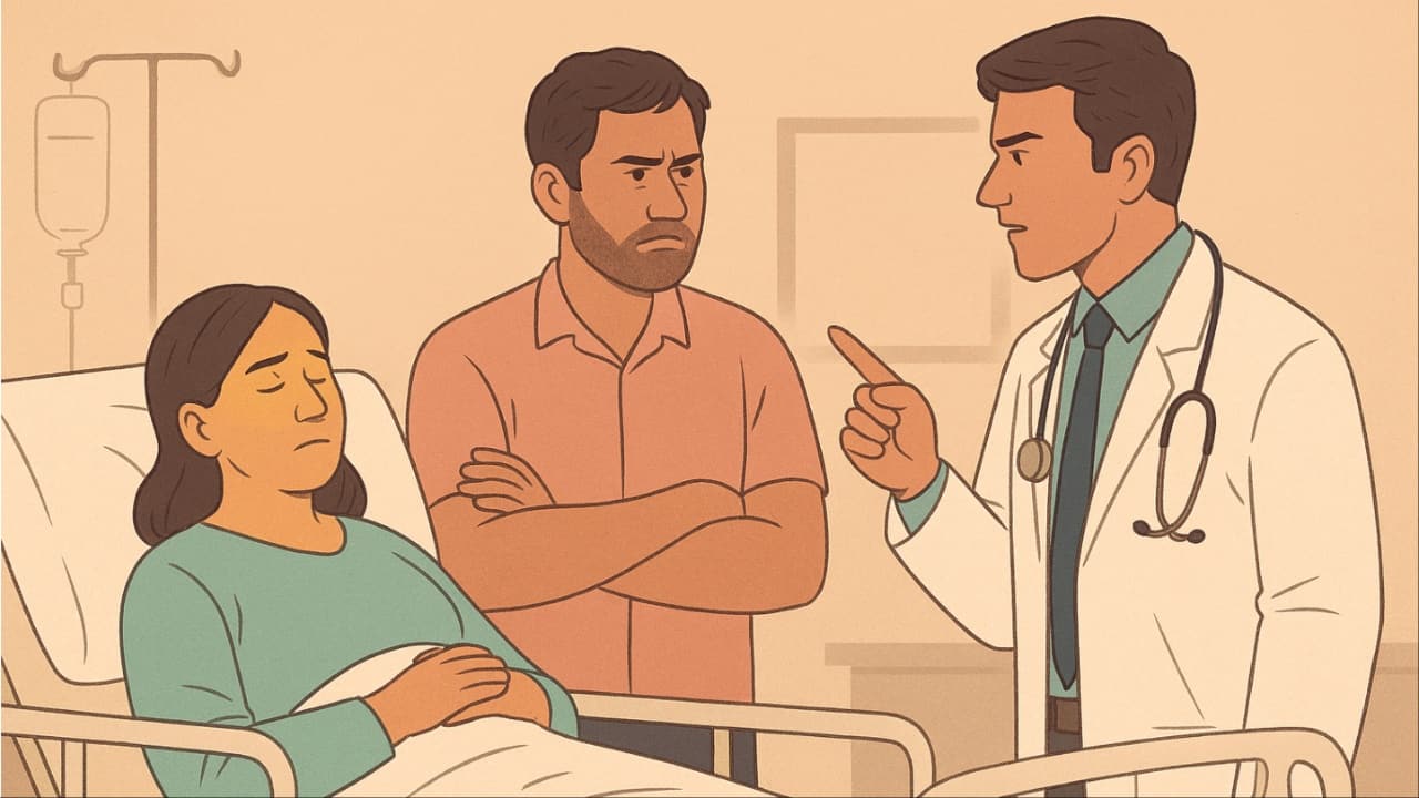 Doctor scolds patient’s husband for refusing liver damage treatment ...