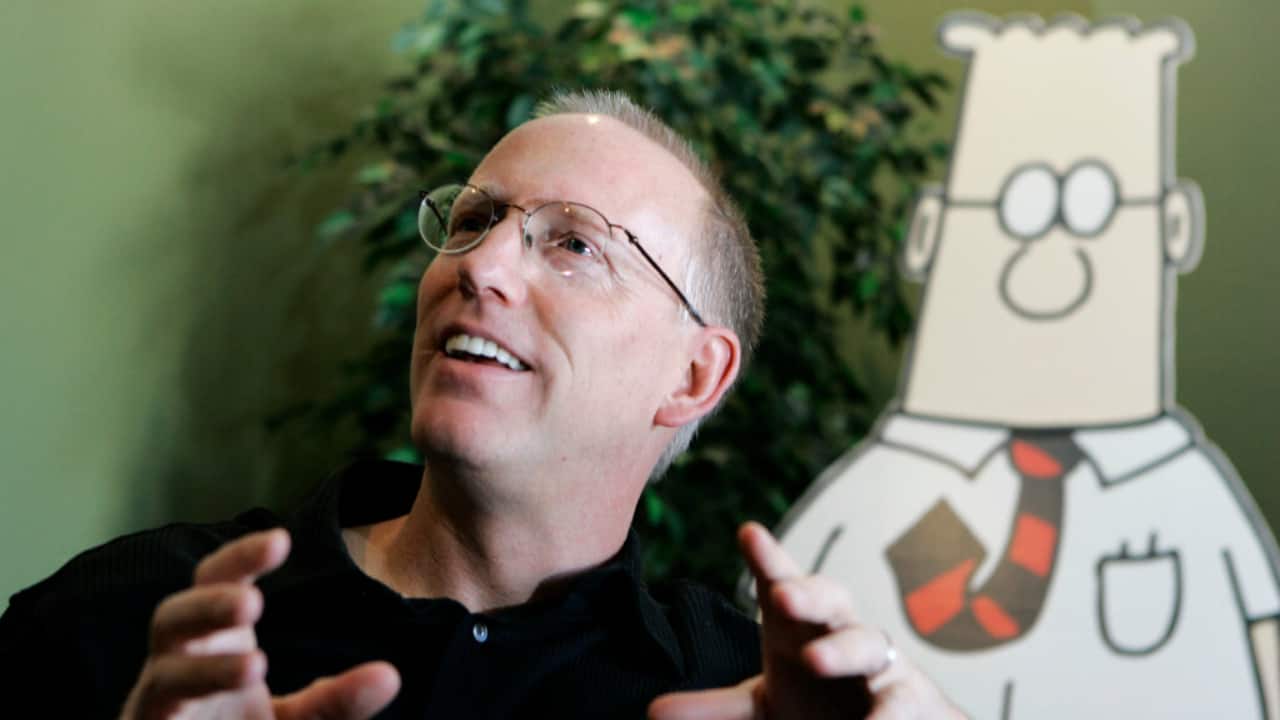 Scott Adams, whose comic strip 'Dilbert' ridiculed white-collar office ...