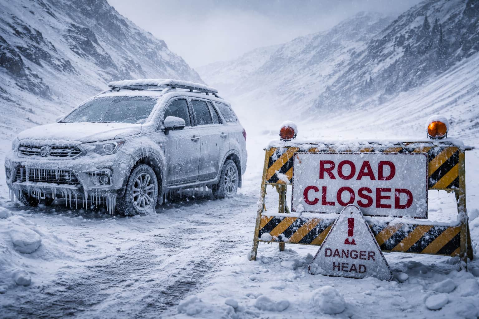 Wrong turn in Ladakh: Frozen car, closed road, no fuel - How cops ...