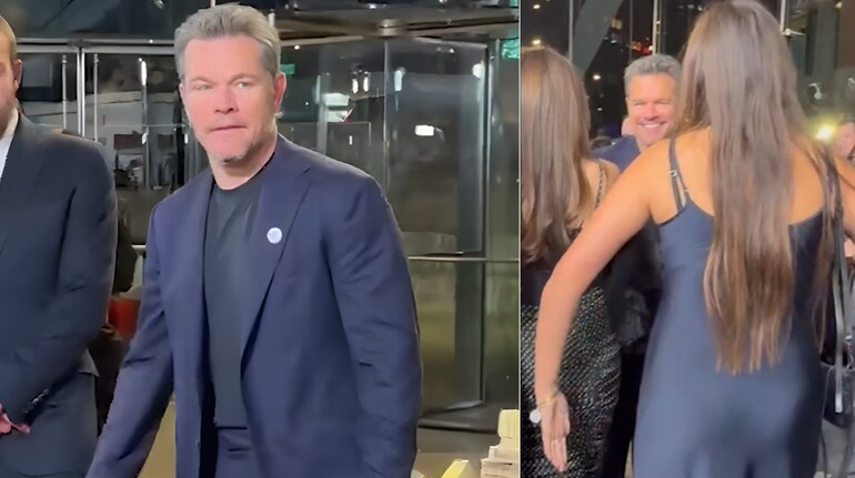 Matt Damon makes rare red carpet appearance with family at The Rip ...