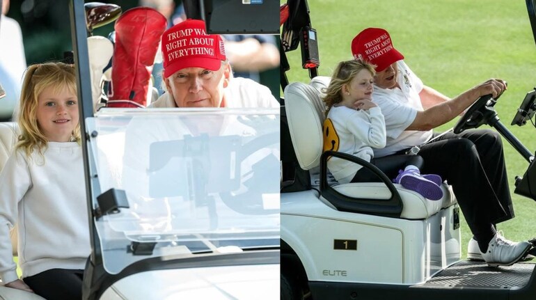 ‘Golfing with grandpa’: Trump rides golf kart with granddaughter. See pics