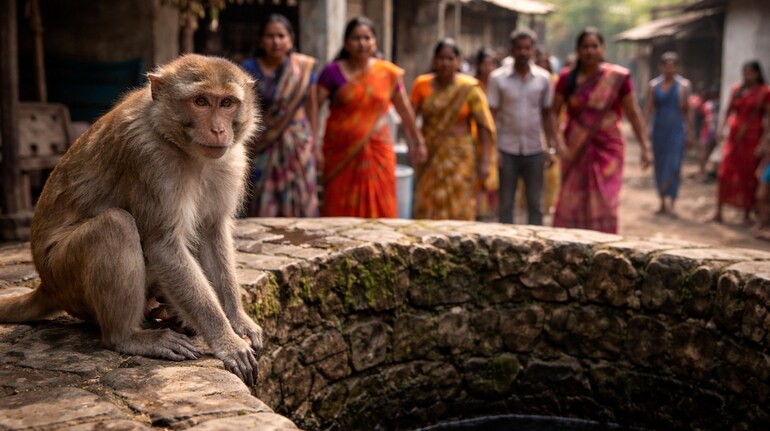 Monkey throws 20-day-old baby girl into well in Chhattisgarh, father ...