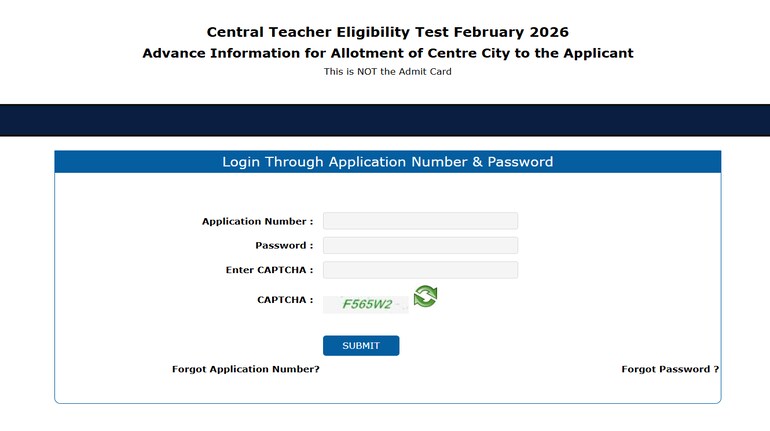 CTET Exam City Slip 2026 released at ctet.nic.in, direct link here