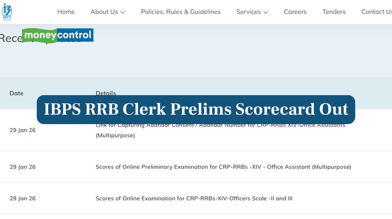 IBPS RRB Clerk Prelims Scorecard 2026 Out @ibps.in; Direct Link to ...