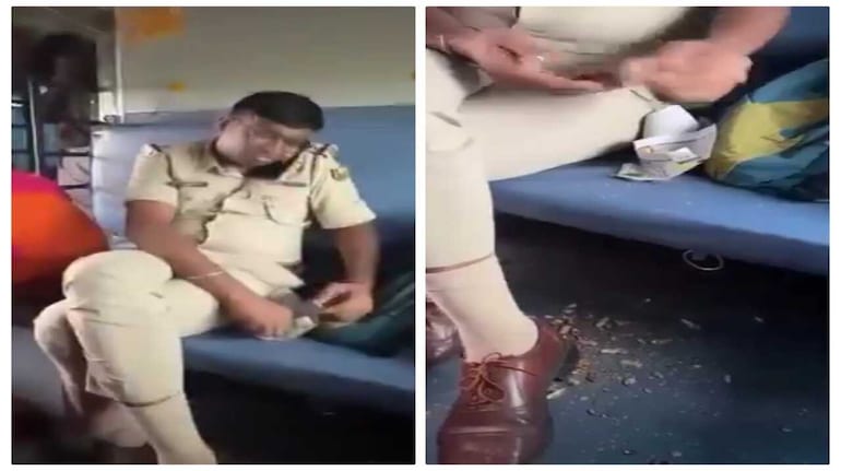 Zero civic sense? Video of cop littering in train goes viral, netizens ...