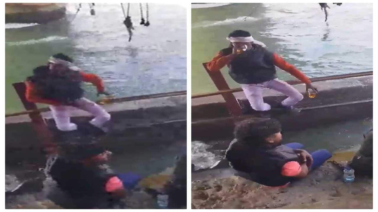 Haridwar viral video shows men drinking on Ganga banks, woman calls out ...