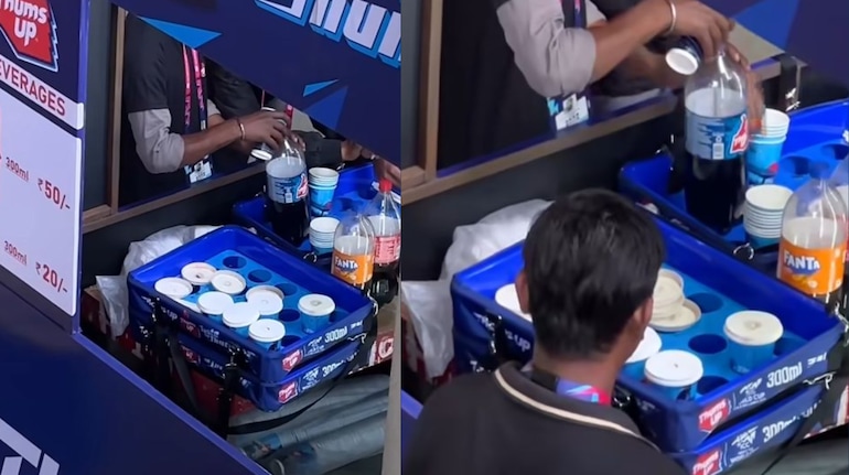 Used or unsold soft drinks? Viral video from Delhi stadium post T20 ...