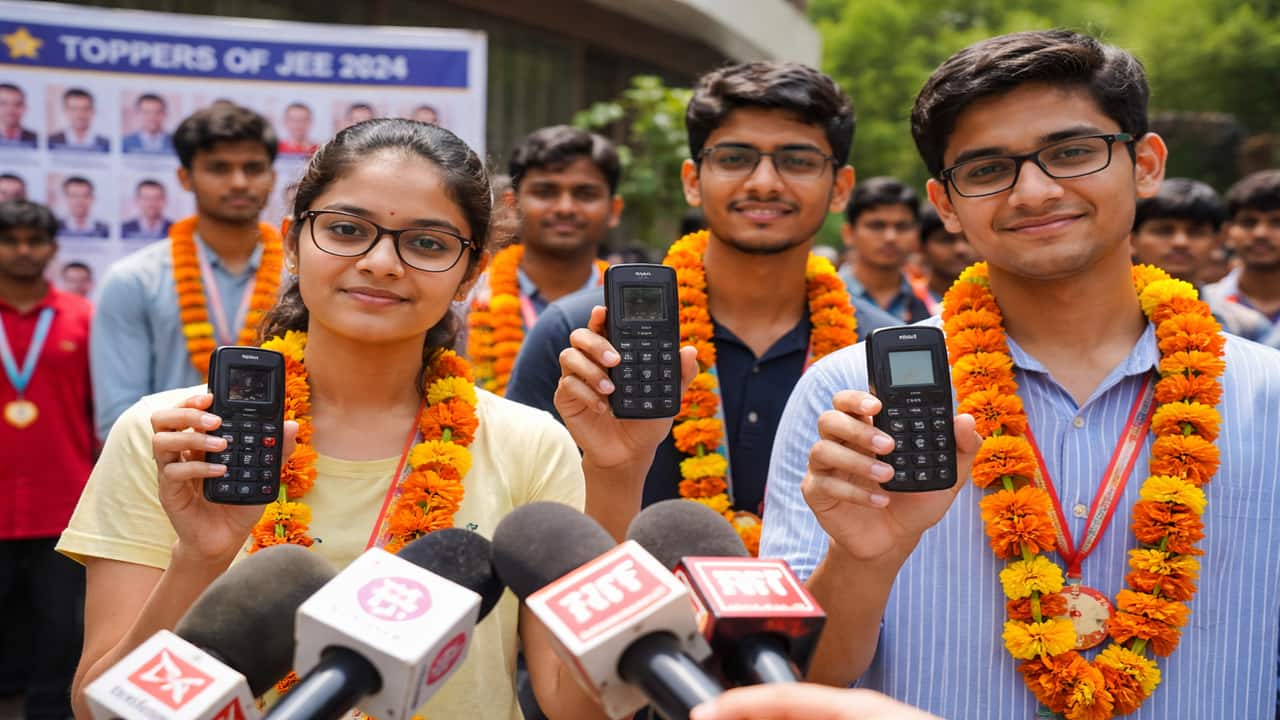 Keypad phones, not smartphones: Viral Kota video of JEE toppers sparks ...