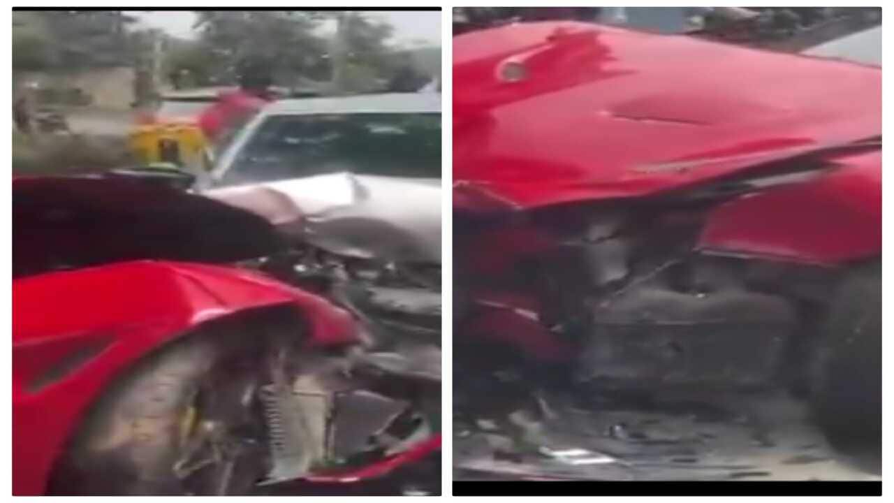 Ferrari rams into multiple vehicles in Hyderabad, accident videos flood ...