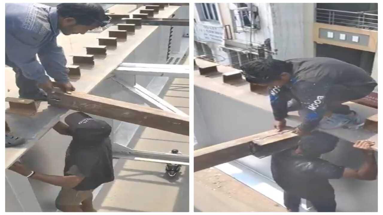 Public safety at risk? Viral video of Hyderabad flyover work without ...