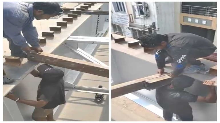 Public safety at risk? Viral video of Hyderabad flyover work without ...