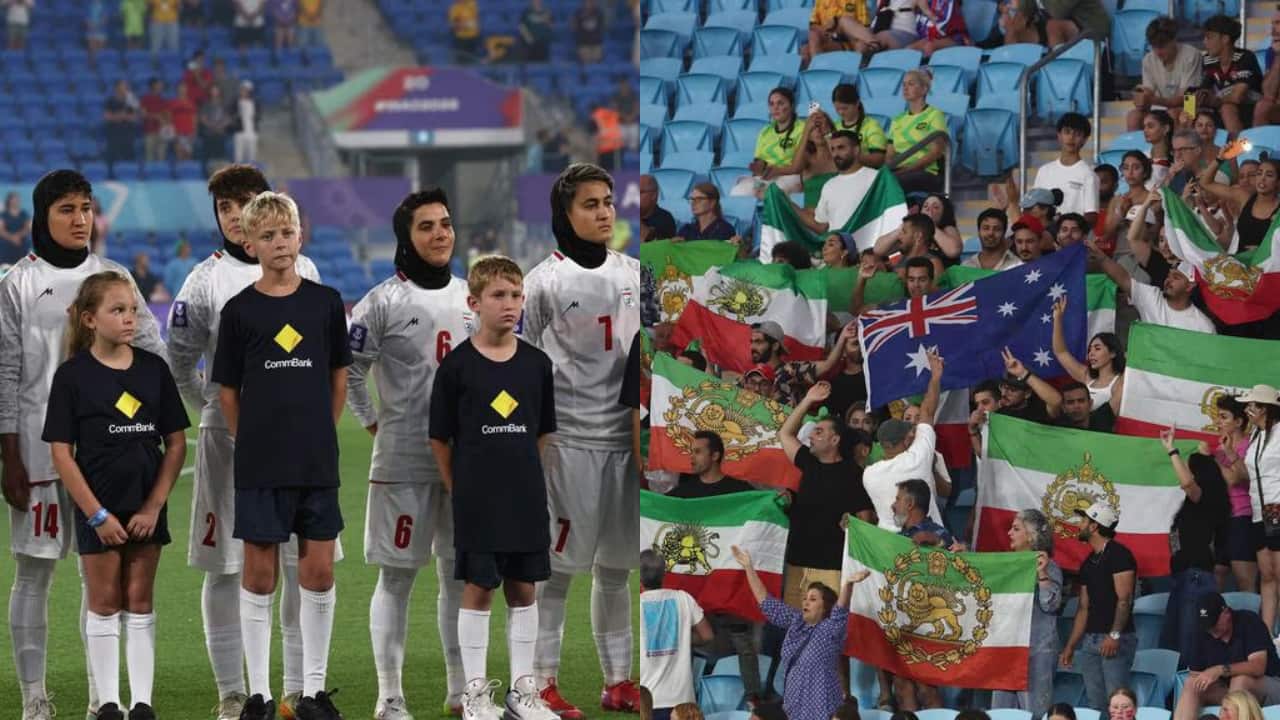 Iran women footballers refuse to sing national anthem, supporters wave ...