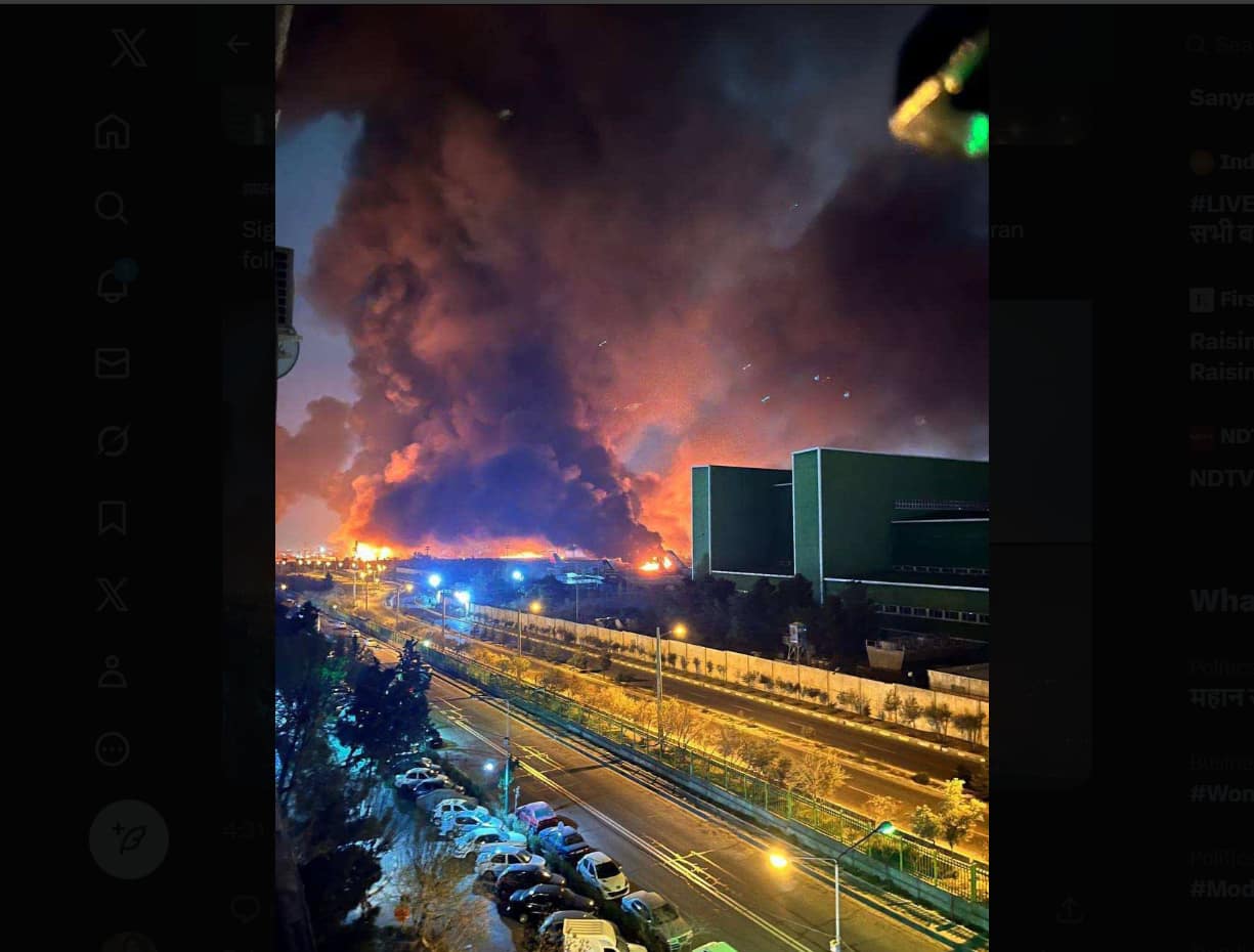 Planes ablaze, plumes of smoke: Explosions at Iran’s Mehrabad Airport ...