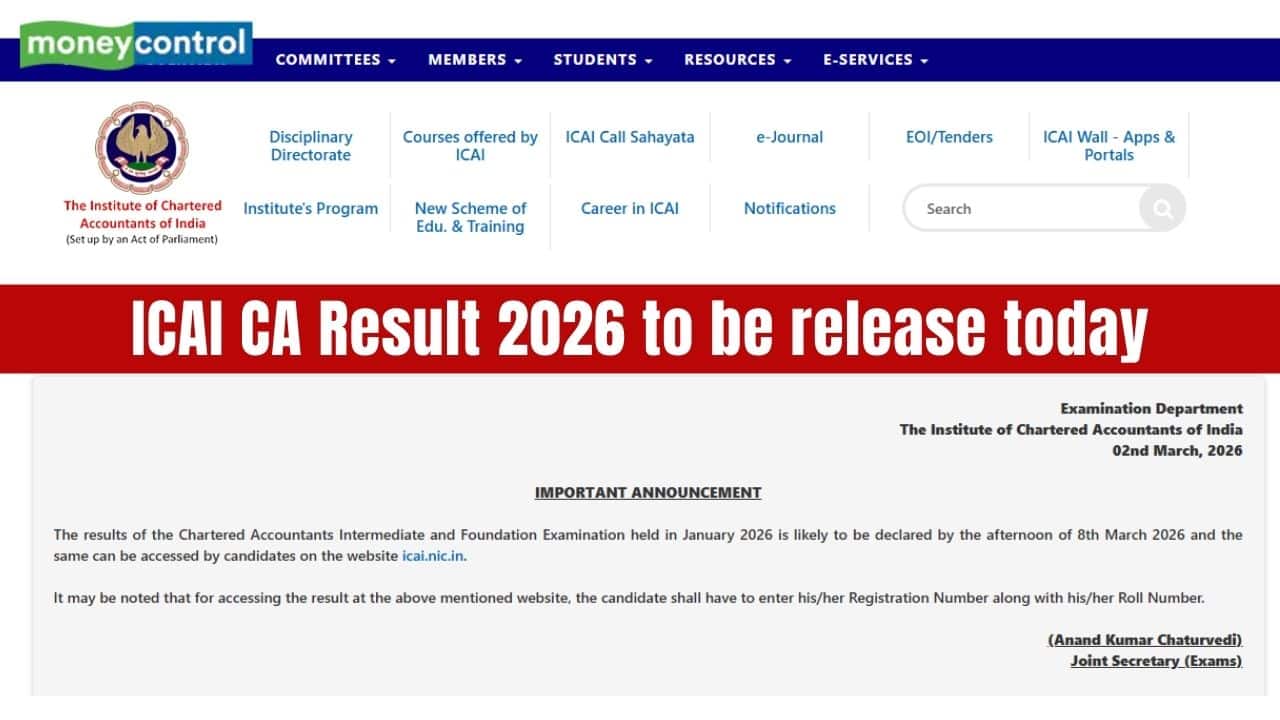 ICAI CA Result: CA Inter & Foundation Jan 2026 Results today @ icai.nic ...