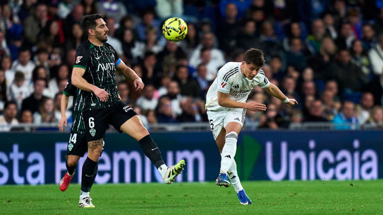 Long strike: Arda Guler scores with lobbed shot from inside Real Madrid ...