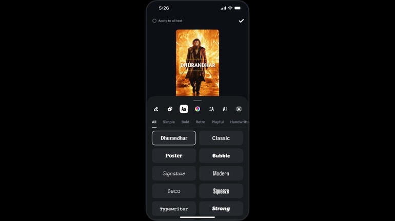 Instagram rolls out Dhurandhar 2-inspired font in Edits video editing app