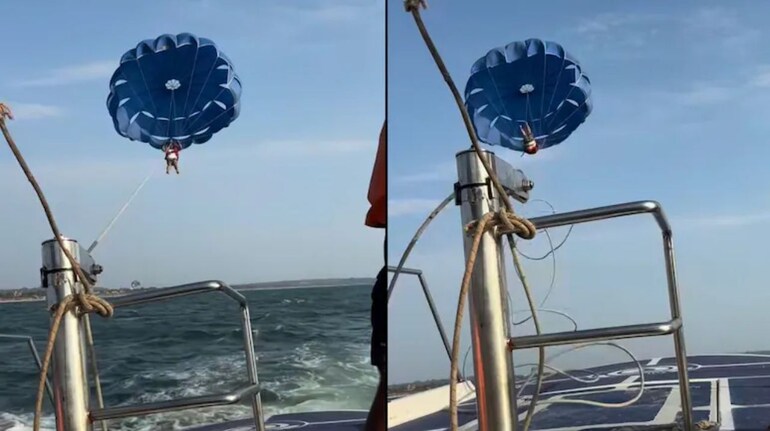 Watch: Parasailing scare in Goa as rope snaps mid-air, video goes viral