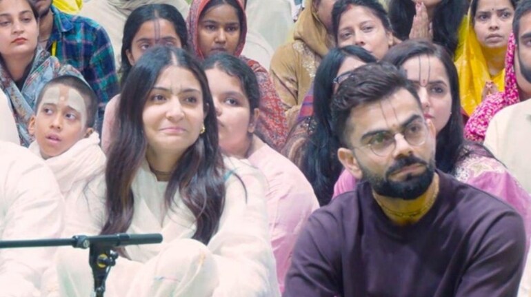 Virat Kohli, Anushka Sharma seek blessings at Premanand Maharaj Ashram ...