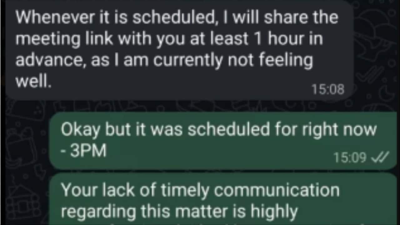 Candidate blocks HR after failing to show up for online job interview ...