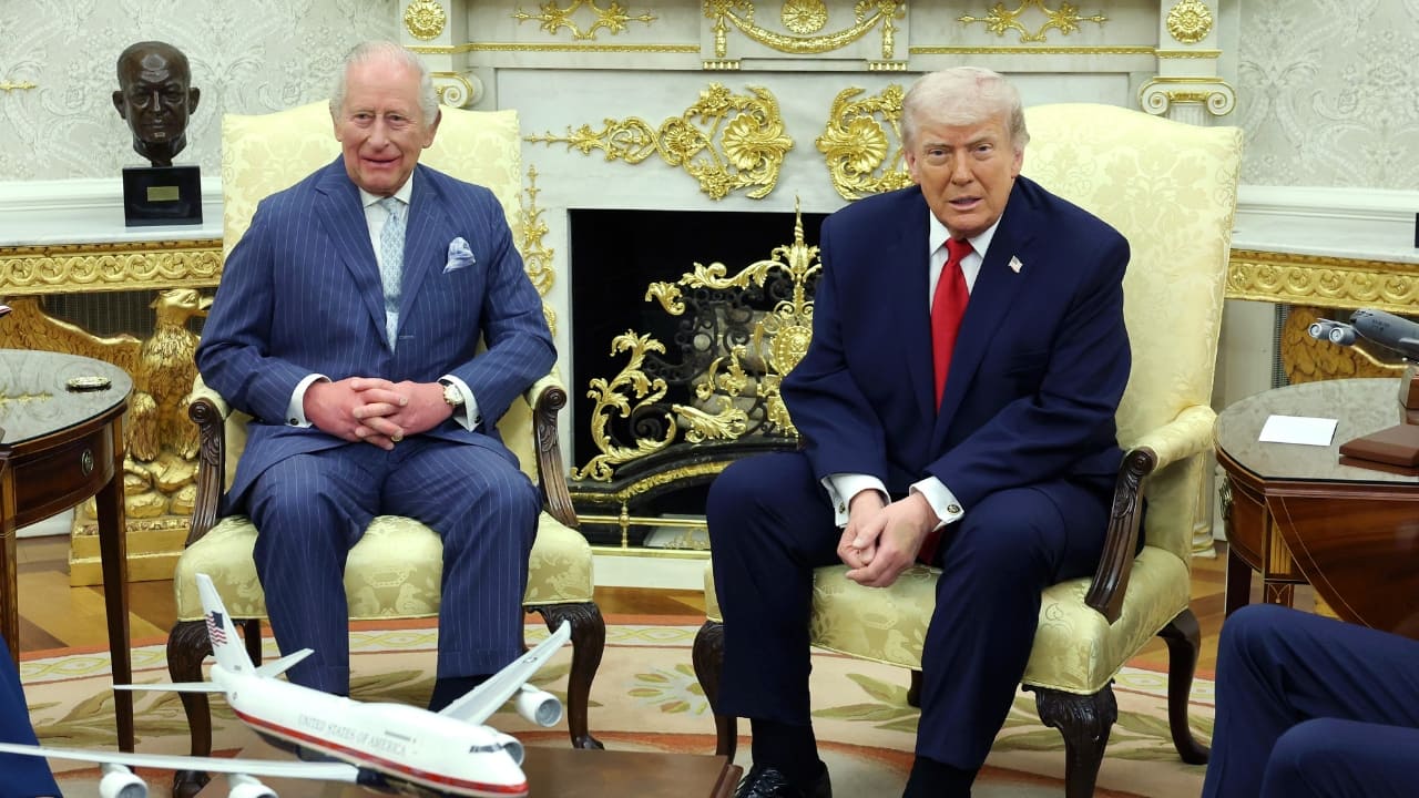 “You’d be speaking French”: King Charles jokes with Trump at state dinner