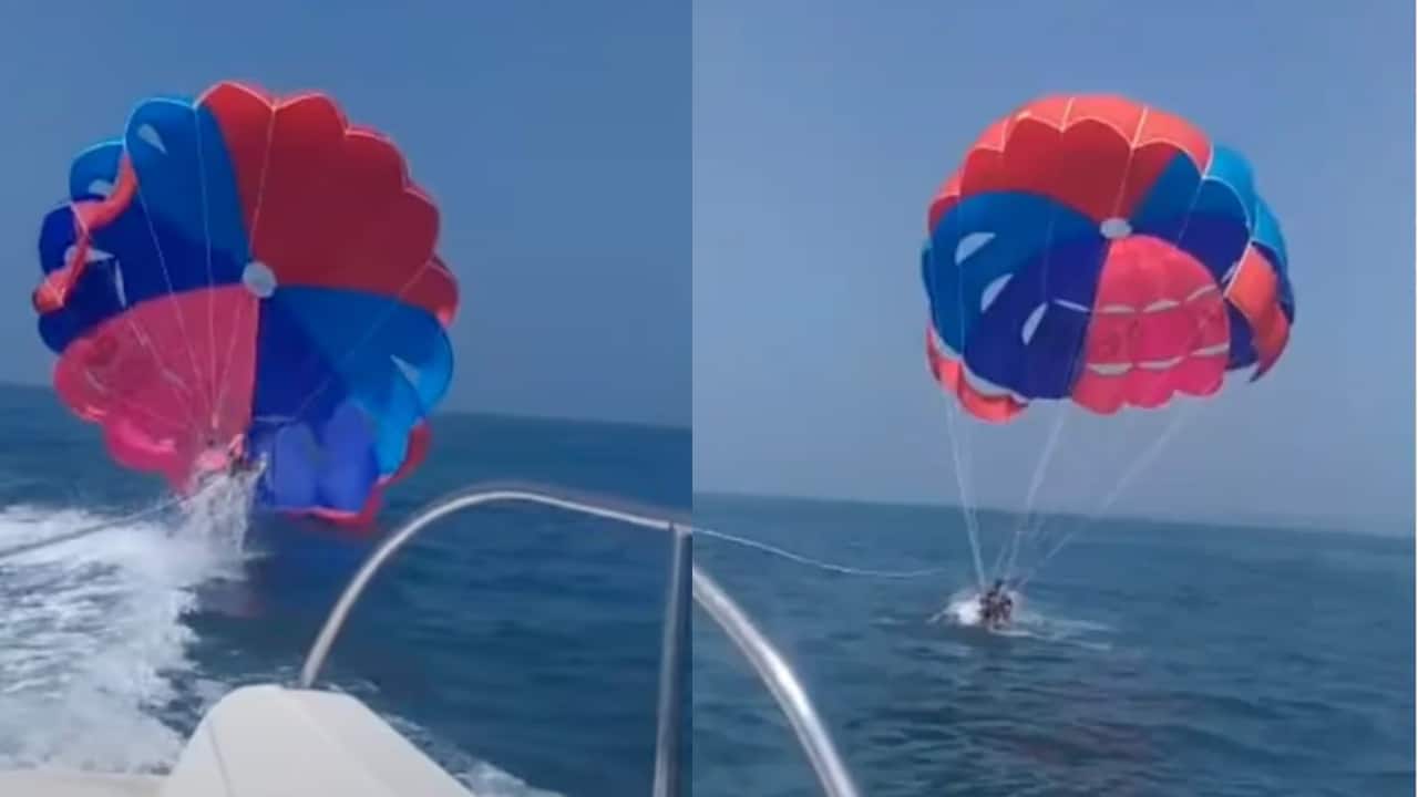 Goa parasailing video goes viral after woman’s close call at sea