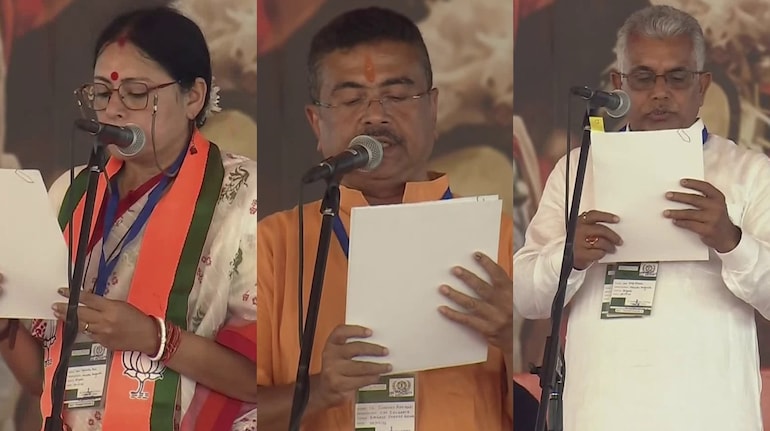 Dilip Ghosh, Agnimitra Paul among five ministers in Suvendu Adhikari's ...