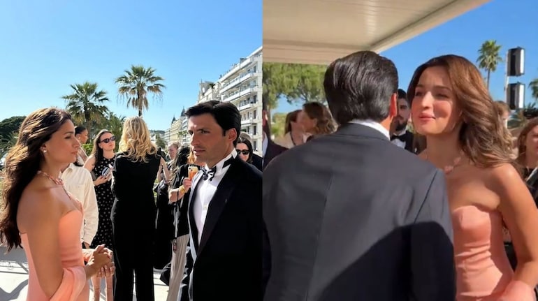 Alia Bhatt meets Carlos Sainz in Bollywood and F1 crossover at Cannes ...