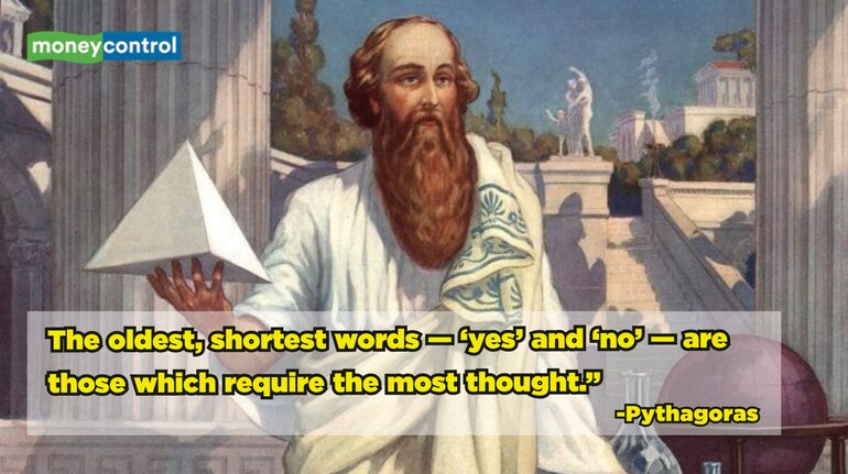 Quote of the day by Pythagoras, "The oldest, shortest words — ‘yes’ and ...