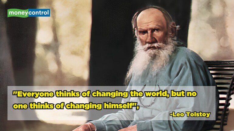 Quote of the day by Russian writer, Leo Tolstoy, "Everyone thinks of ...