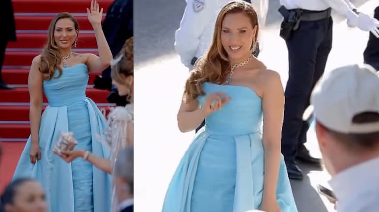 Iulia Vantur turns heads in ice-blue gown at Cannes Film Festival for ...