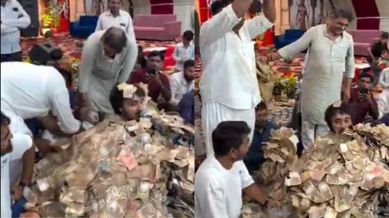 Gujarat Singer Gopal Sadhu nearly buried under cash during Dayro ...