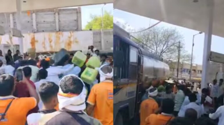 Watch: Diesel shortage turns violent in Maharashtra’s Washim, clash ...
