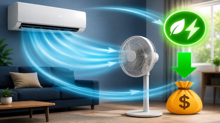 How a simple pedestal fan in your room can help your AC cool faster and ...