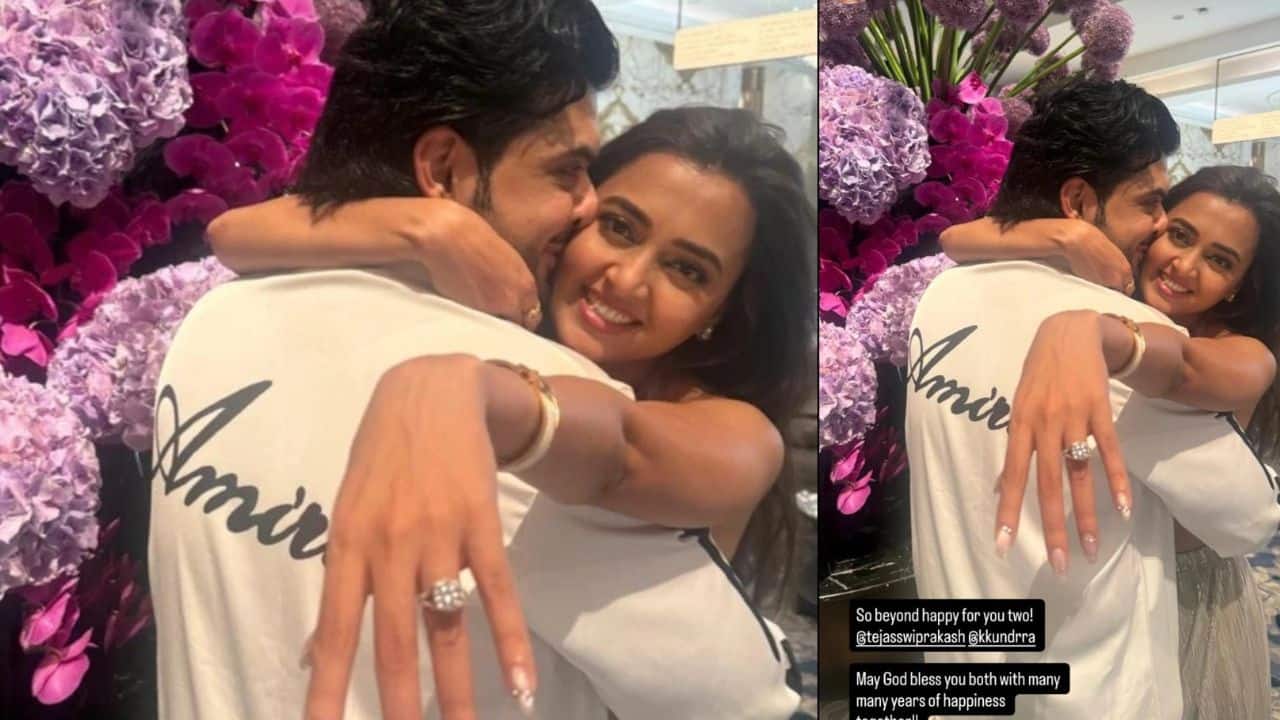 Tejasswi Prakash flaunts her diamond studded ring as Sunny Leone ...