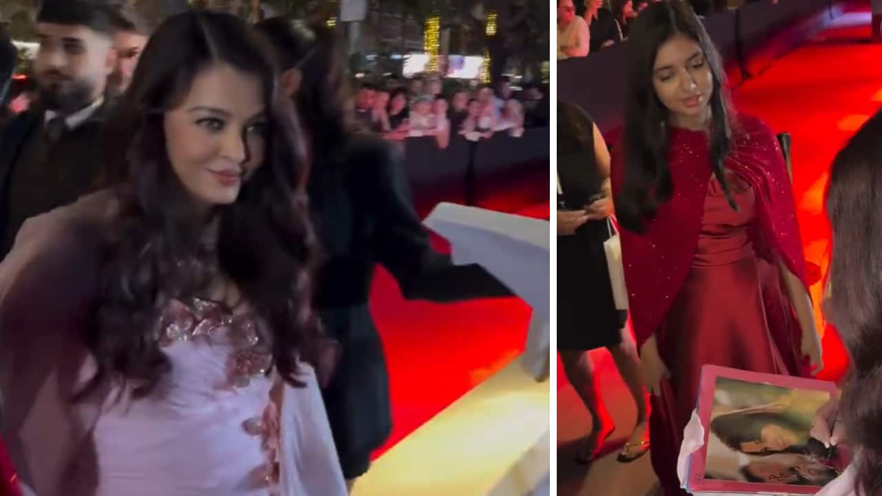 Proud Aaradhya waits and smiles as mom Aishwarya Rai Bachchan stops to ...
