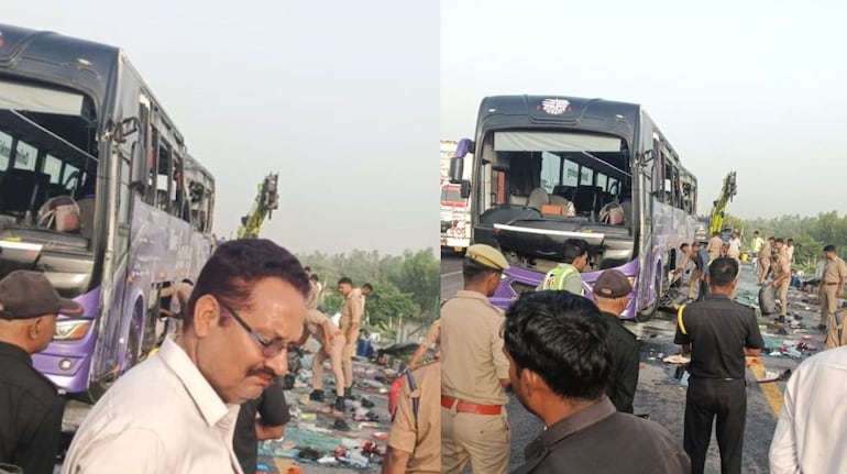 Uttar Pradesh: 6 killed as bus overturns on Agra-Lucknow Expressway in ...