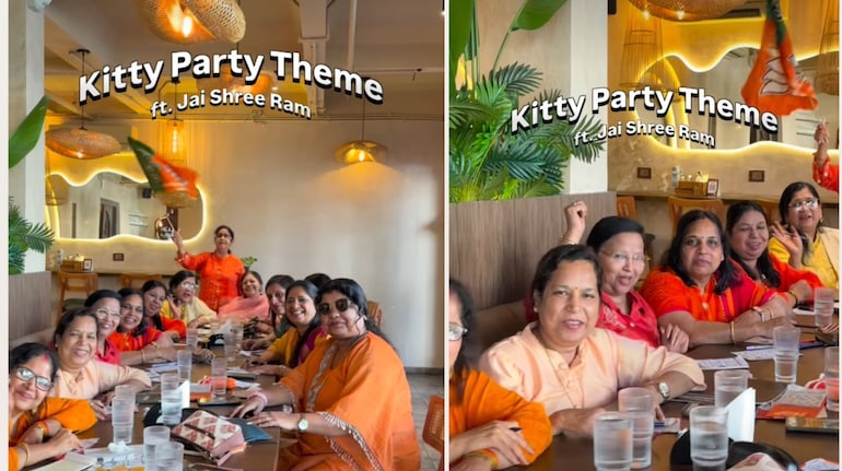 Women in saffron attend ‘Jai Shree Ram’ themed kitty party at Kolkata ...