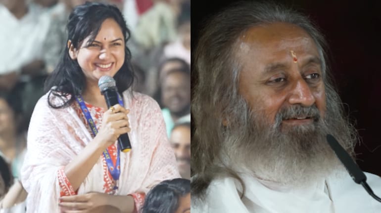 Gaurav Khanna's wife Akanksha Chamola asks Sri Sri Ravi Shankar about ...