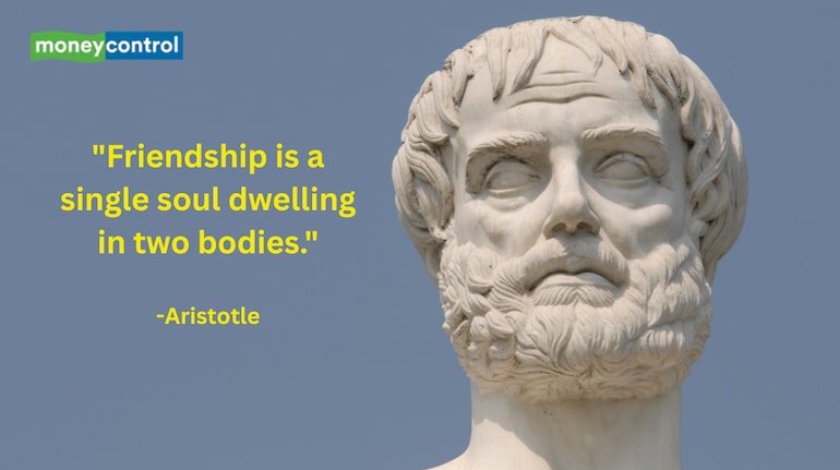 Quote of the day by Aristotle, "Friendship is a single soul dwelling in ...