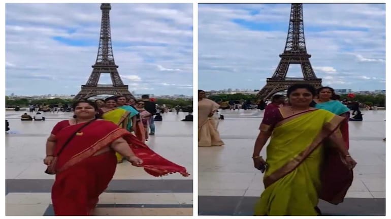 'Paris Fashion Week': Indian women’s saree ramp walk near Eiffel Tower ...