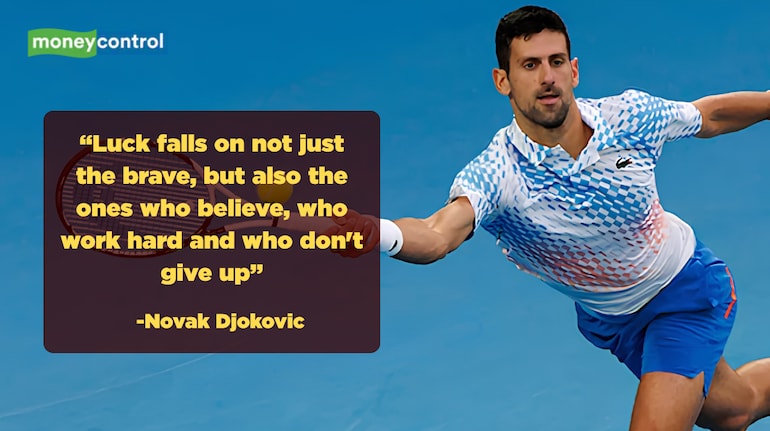 Quote of the day by legendary tennis player, Novak Djokovic: "Luck ...