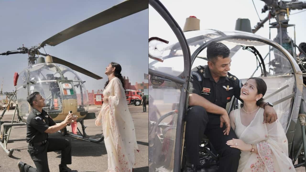 Indian Army pilot proposes to girlfriend in front of helicopter after ...
