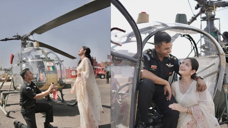 Indian Army pilot proposes to girlfriend in front of helicopter after ...