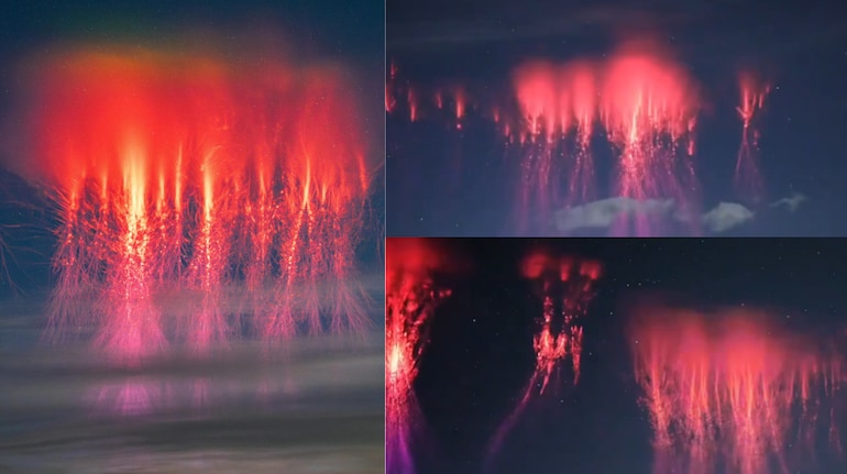 "The Red Light Dance": Rare red sprites caught 'dancing' over Tibetan ...